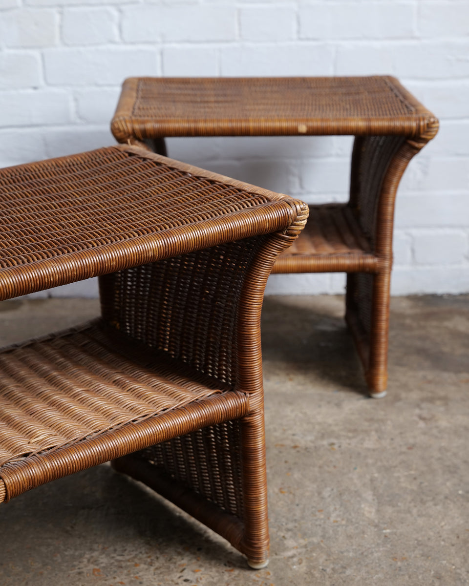 A Pair of Wicker Side Tables – Vantage Living