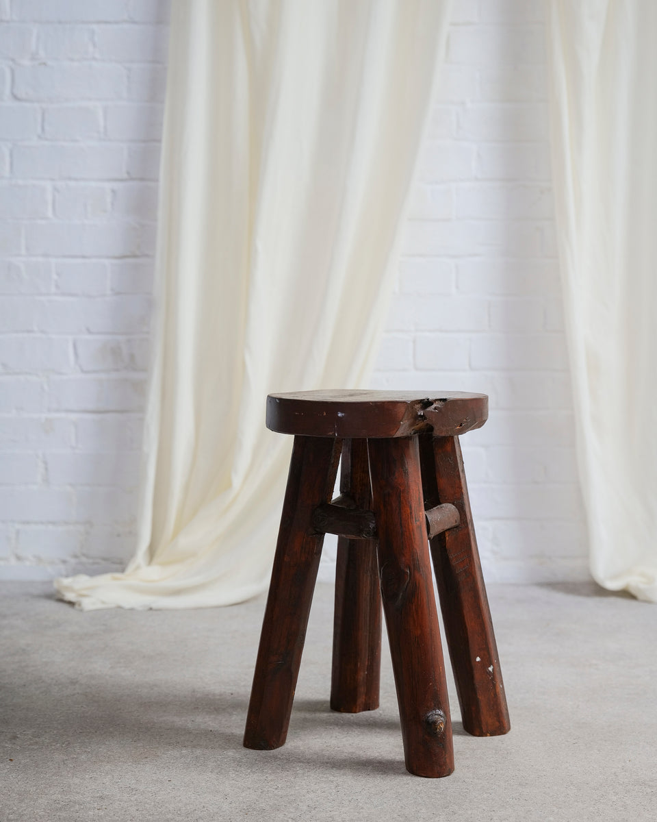 Chunky Oak Stool – Vantage Living