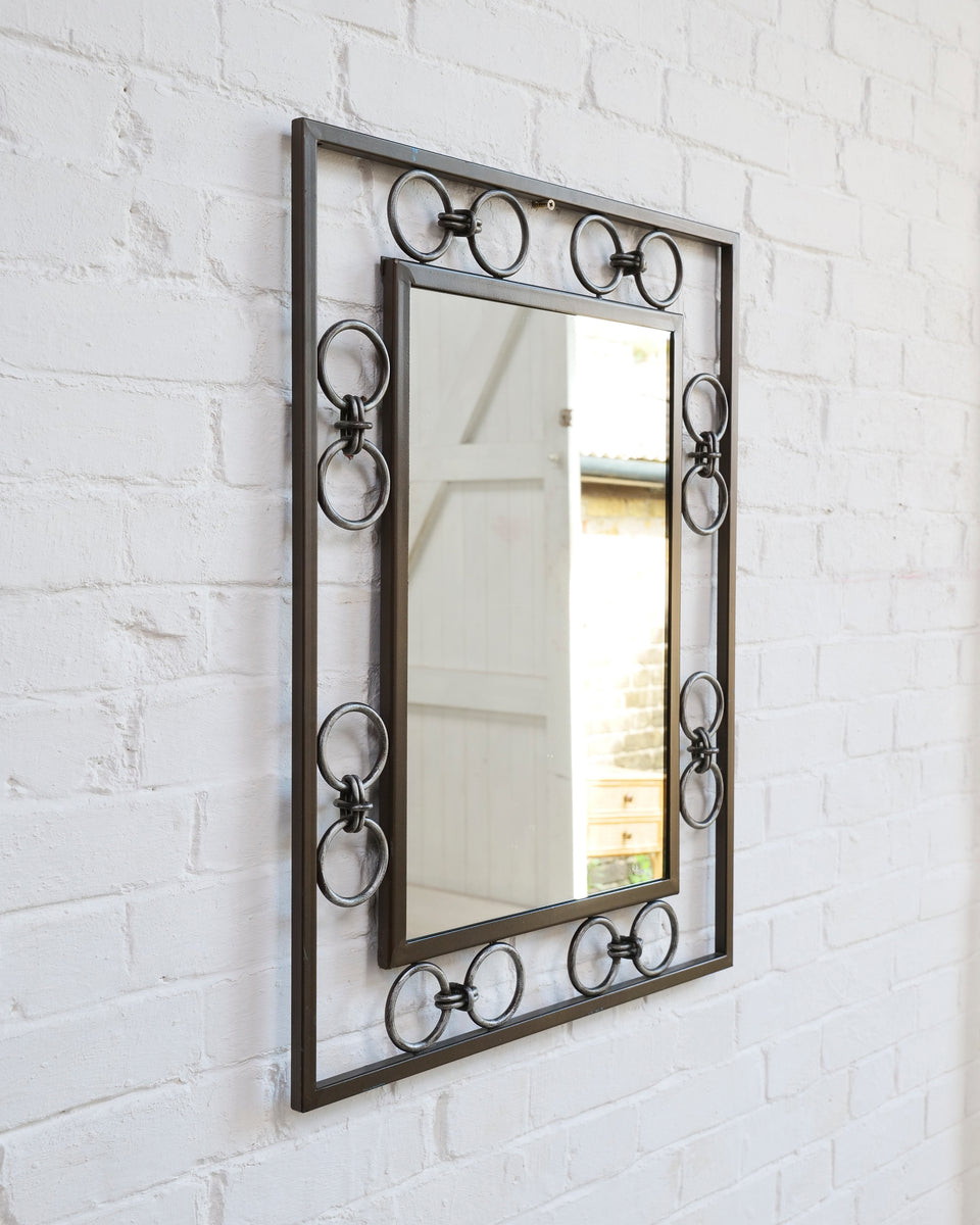 Large Metal Mirror With Link Pattern – Vantage Living