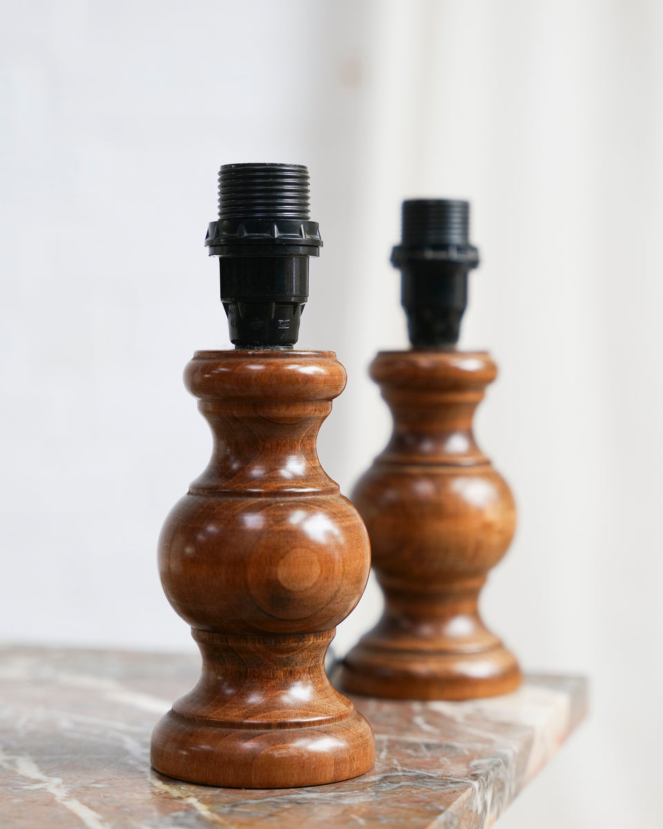 Pair of French Wooden Turned Lamps – Vantage Living