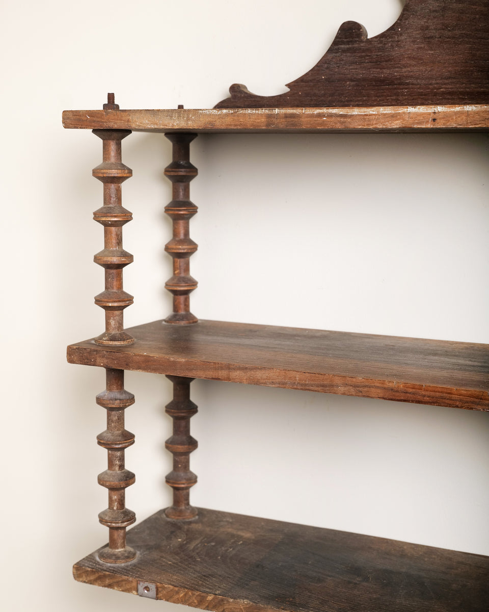 French Folk Art Spindle Hanging Shelves – Vantage Living