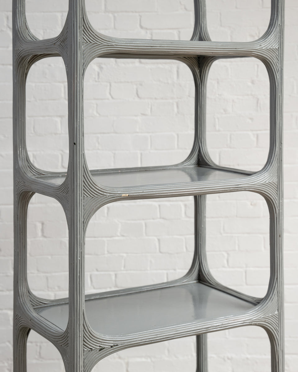 Large Reeded Rattan Shelving Unit Étagère – Vantage Living