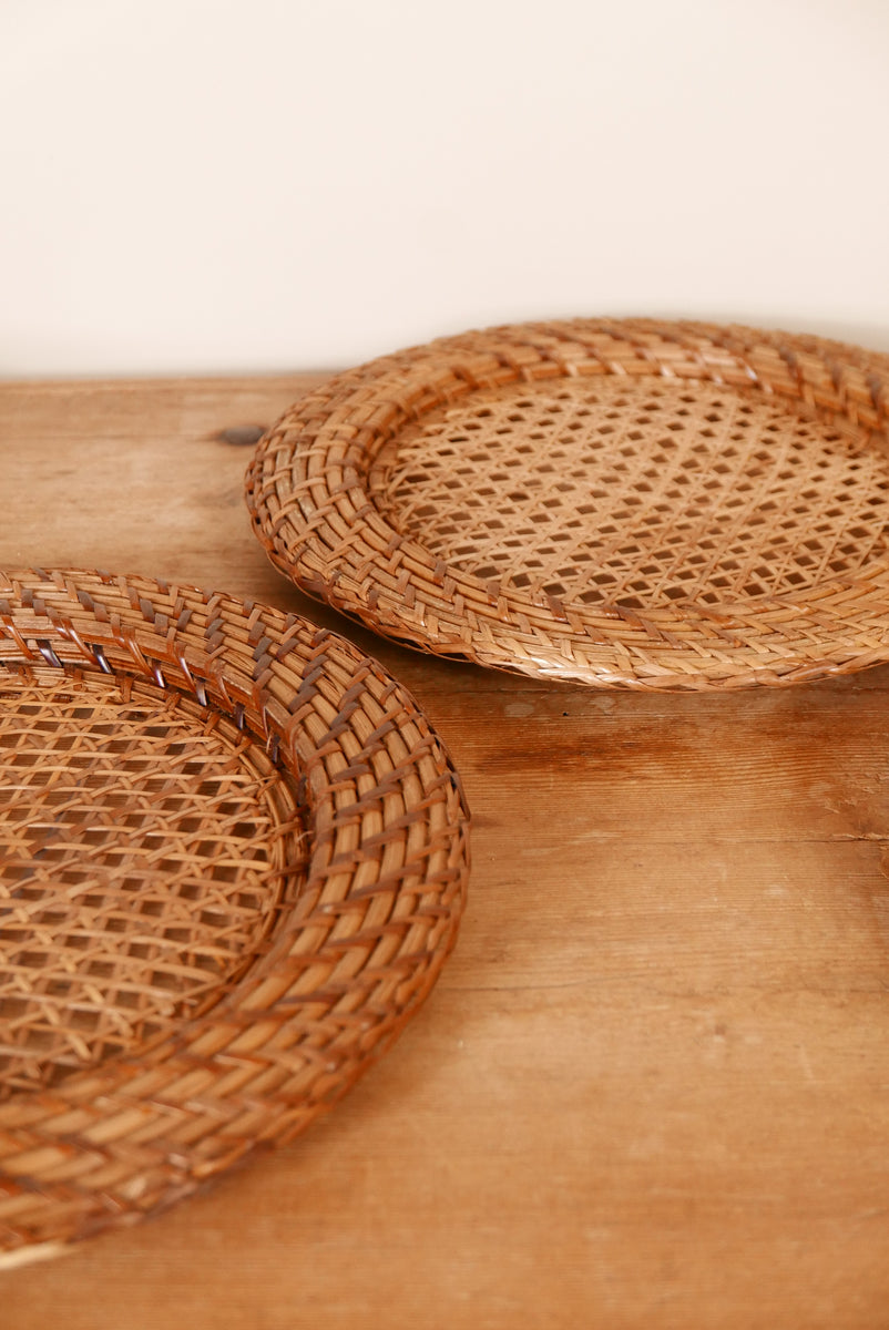 Vintage French Cane Chargers – Vantage Living