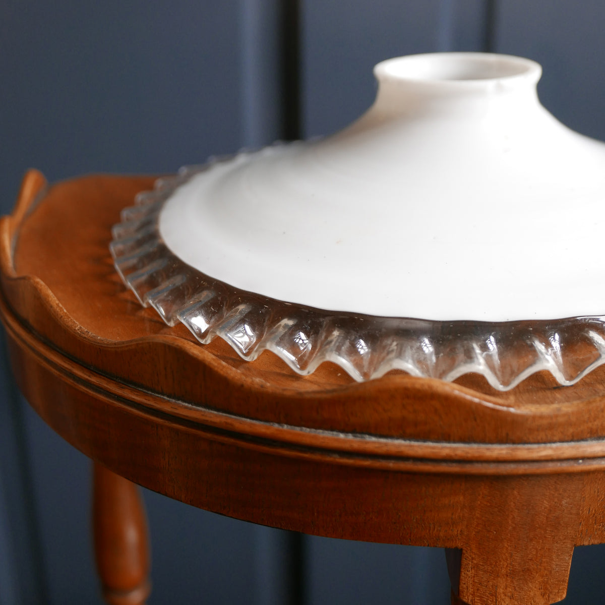 Vintage French Milk Glass Frill Shade – Vantage Living